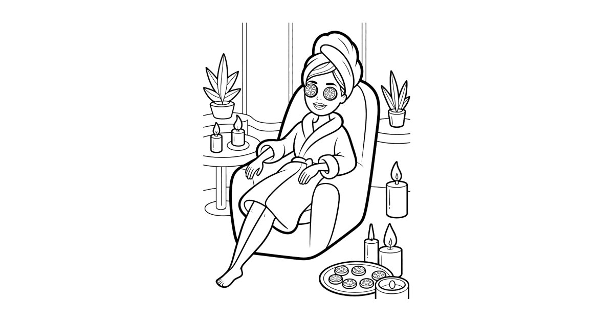 Barbie in de spa kleurplaat — Gratis printen | Minipret