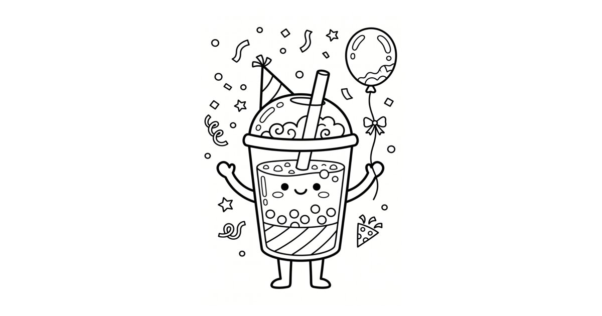 Boba Karakter Feest Kleurplaat | Minipret