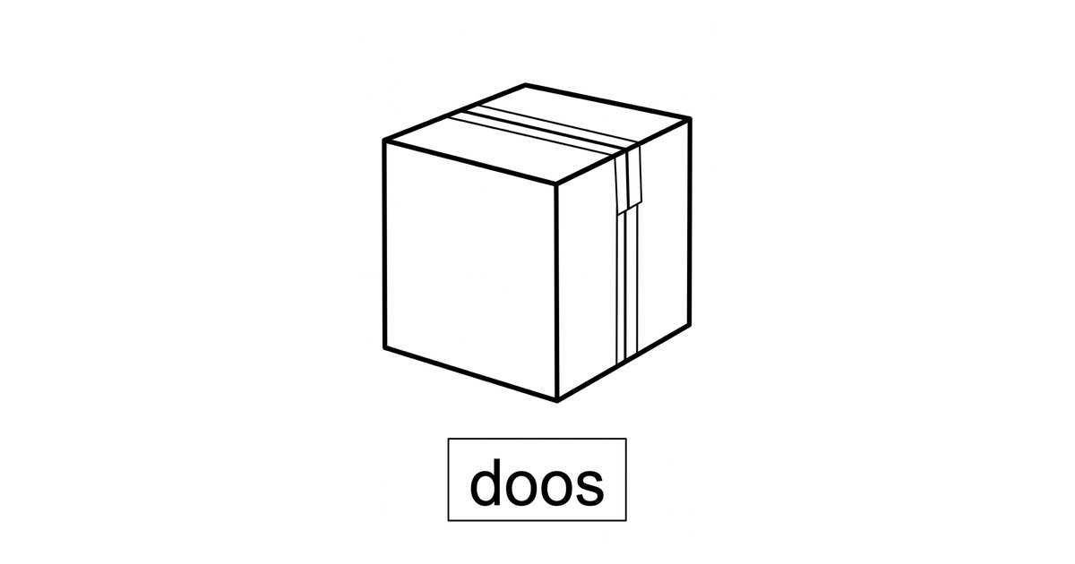 Doos woordkaart kleurplaat groep 3 lezen | Gratis printen | Minipret