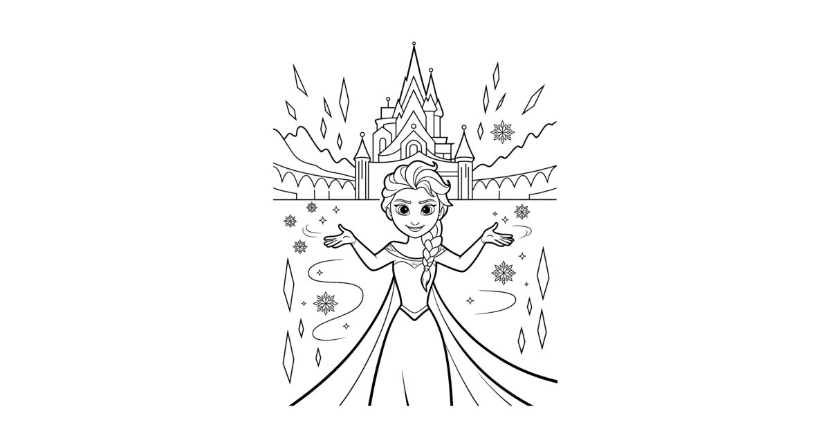 Elsa kleurplaat baby chibi schattig | Gratis printen | Minipret