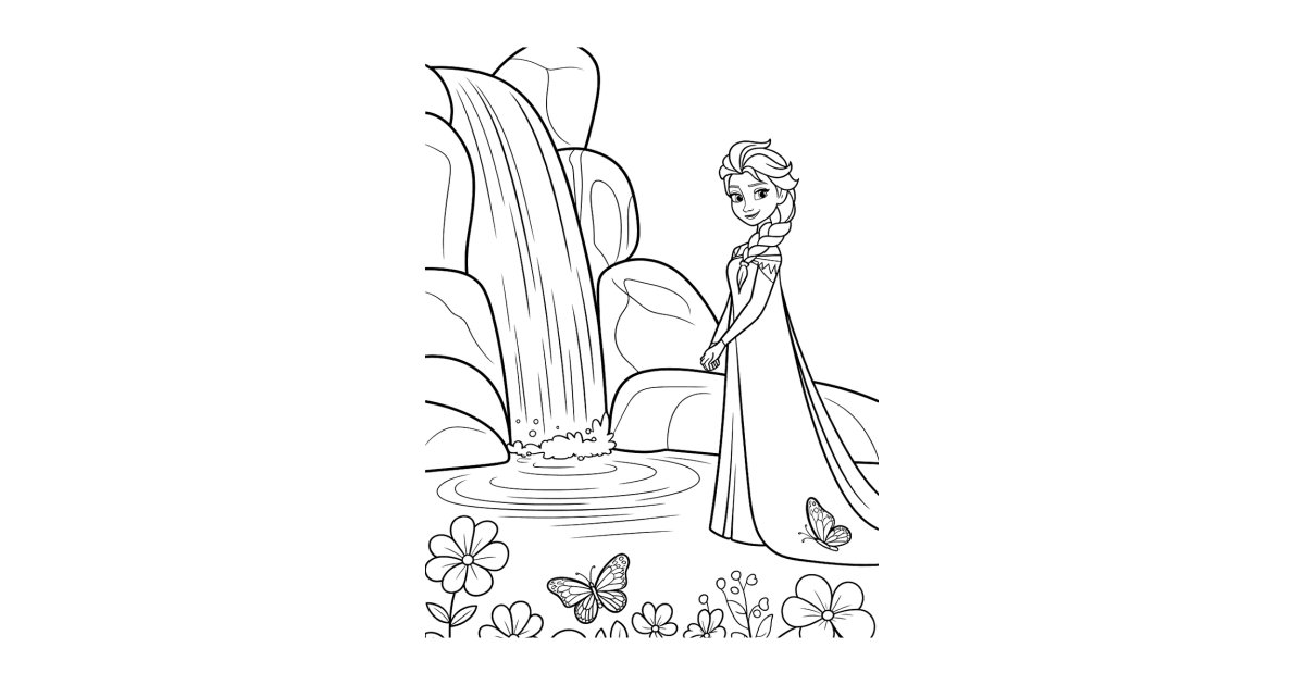 Elsa kleurplaat chibi klein | Gratis printen | Minipret