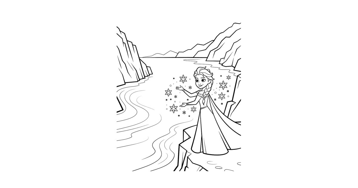 Elsa kleurplaat baby chibi schattig | Gratis printen | Minipret