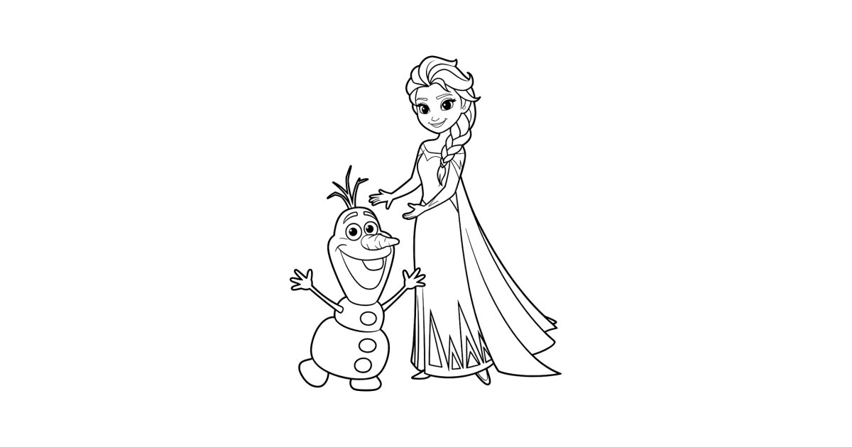 Elsa kleurplaat chibi klein | Gratis printen | Minipret