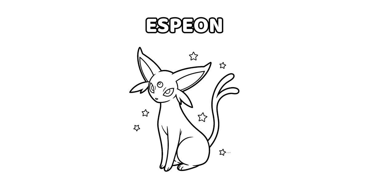 Espeon Kleurplaat | Gratis printen | Minipret
