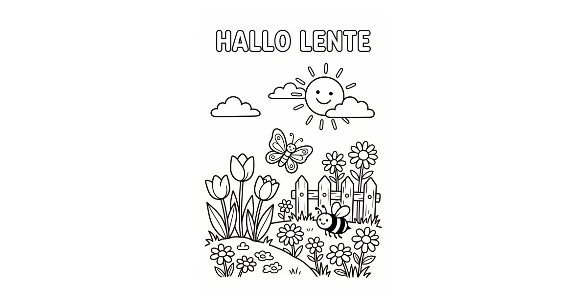 Lente kleurplaat — Gratis printen | Minipret
