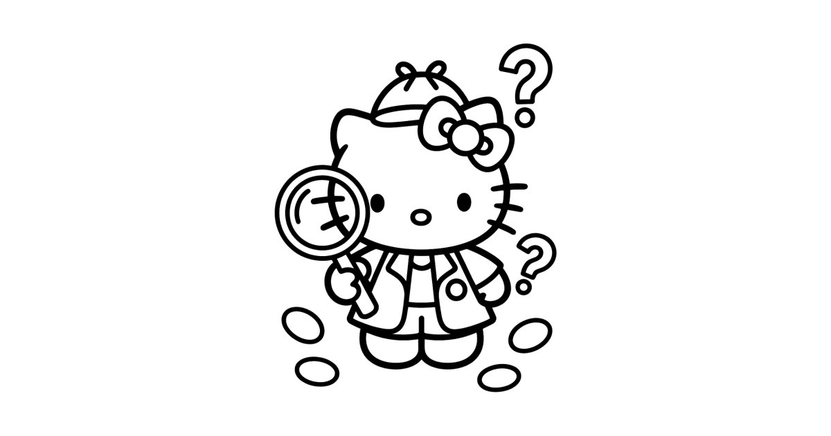 Hello Kitty kleurplaat fee met vleugels | Gratis printen | Minipret