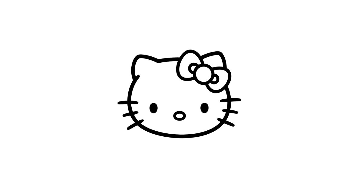 Hello Kitty kleurplaat gezicht close-up | Gratis printen | Minipret