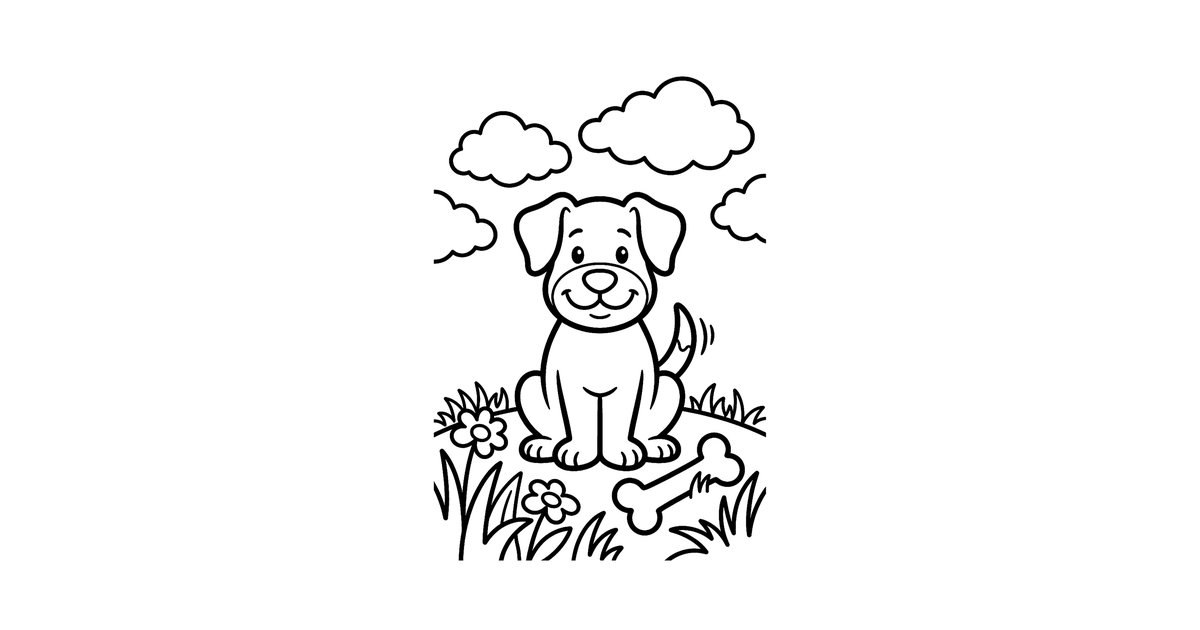 Berner sennenhond rustend kleurplaat — Gratis printen | Minipret