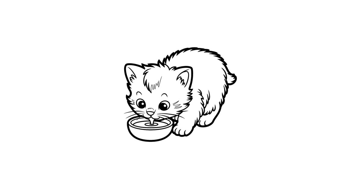 Klein kitten op wolk kleurplaat — Gratis printen | Minipret