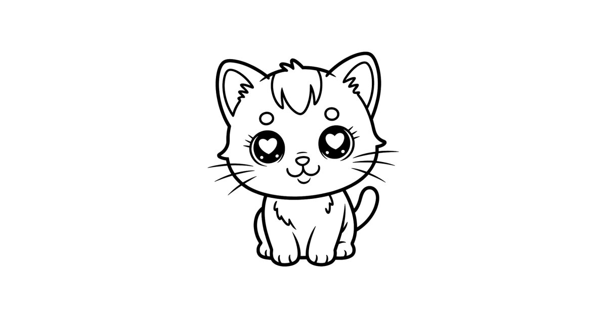 Kitten gezicht kleurplaat peuters | Gratis printen | Minipret