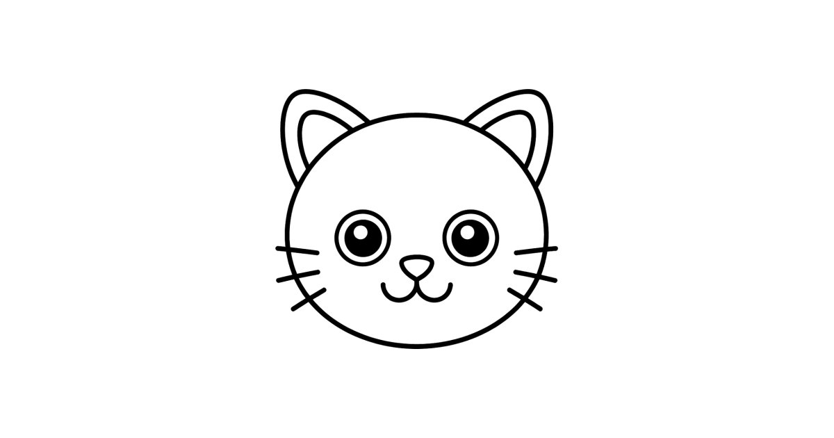Kitten gezicht kleurplaat peuters | Gratis printen | Minipret