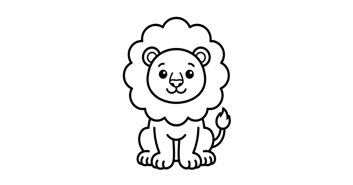 Baby Leeuw Kleurplaat - Gratis printen | Minipret