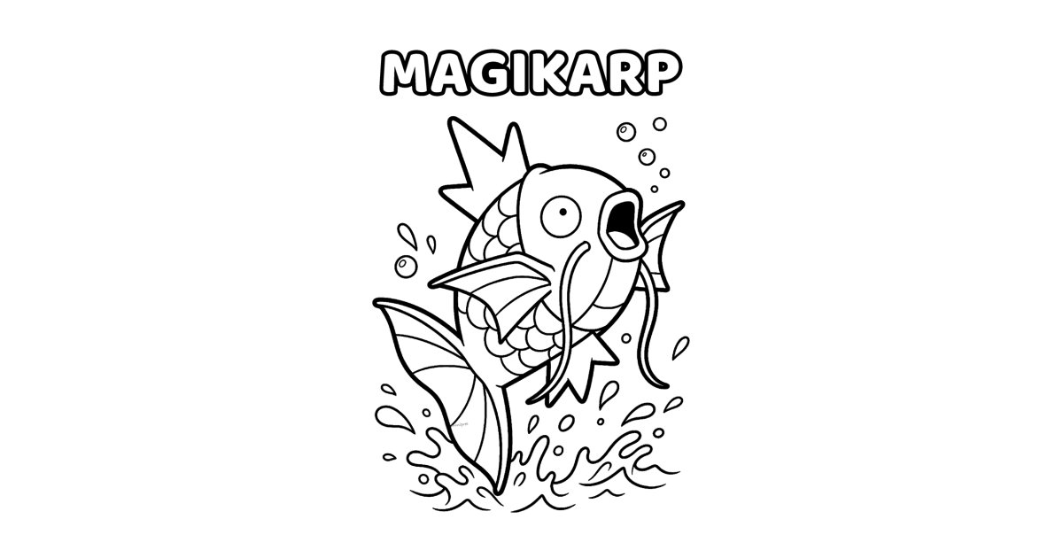 Magikarp Kleurplaat | Gratis printen | Minipret