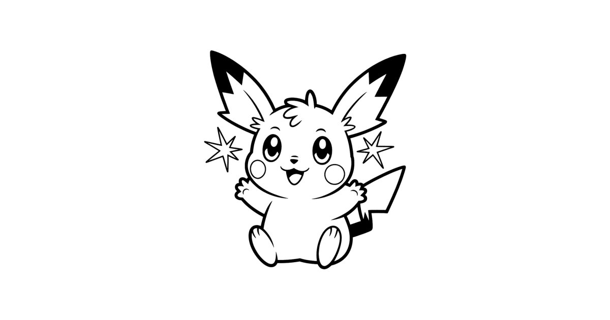 Pichu kleurplaat baby | Gratis Printen | Minipret