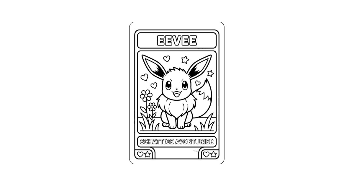 Eevee Pokémon kaart kleurplaat | Gratis printen | Minipret