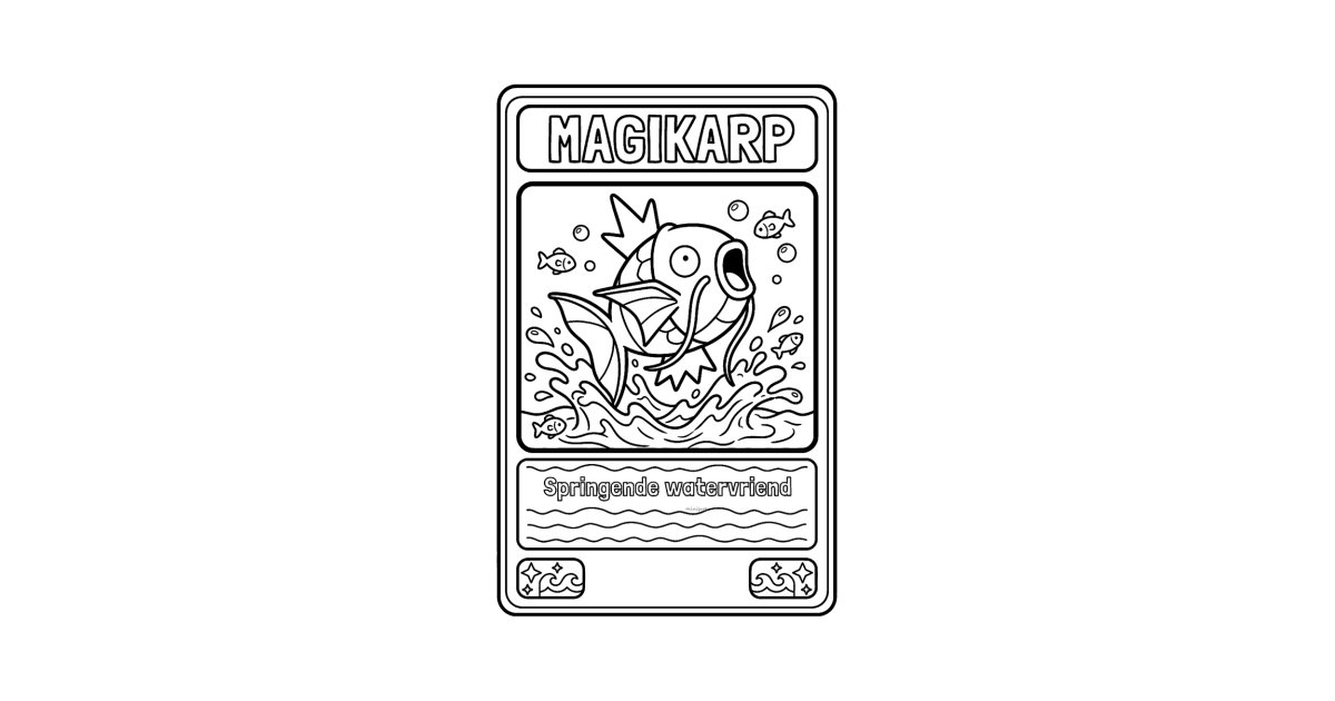 Magikarp Pokémon kaart kleurplaat | Gratis printen | Minipret
