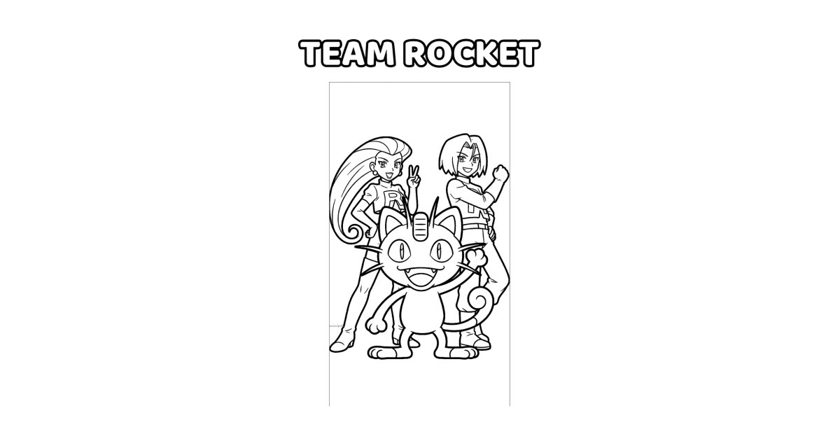 Team Rocket kleurplaat | Gratis Printen | Minipret