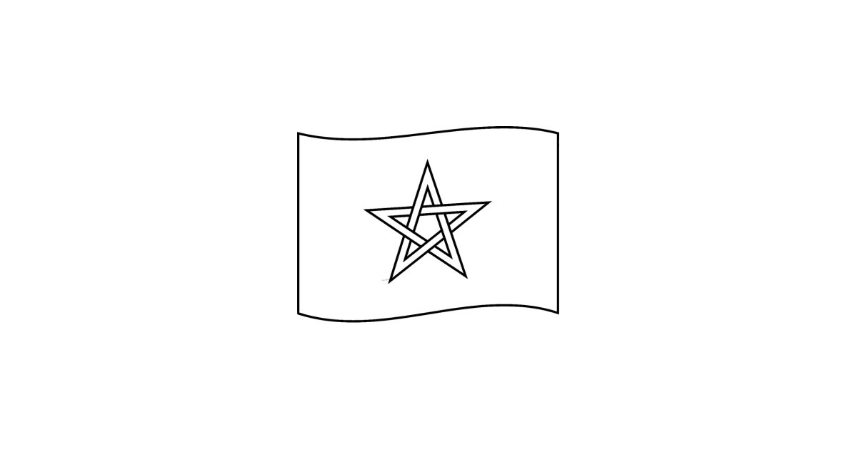 Vlag van Marokko kleurplaat — Gratis printen | Minipret