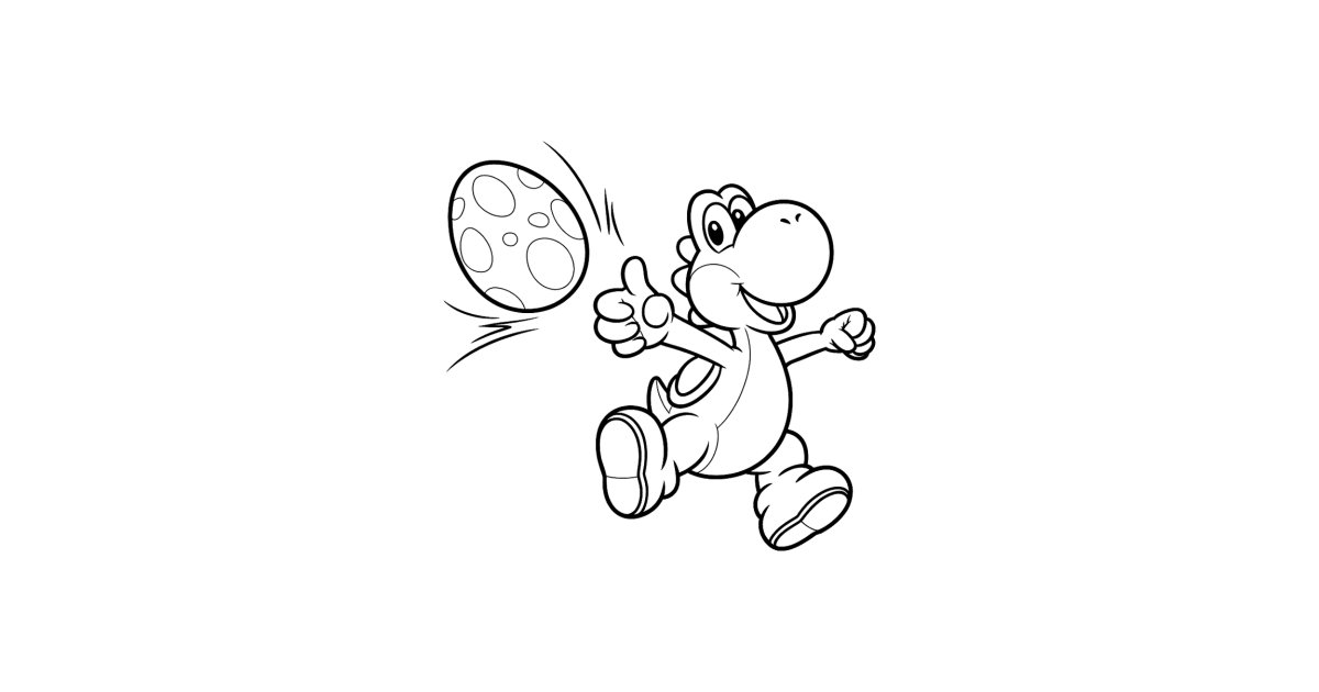 Yoshi gooit groot gevlekt ei kleurplaat — Gratis | Minipret